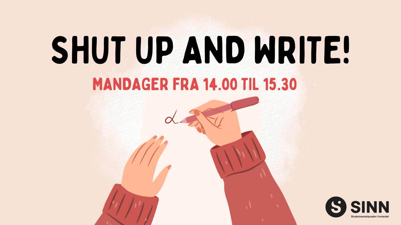 Vi tester nytt konsept: "Shut up and write" - Sinn ...